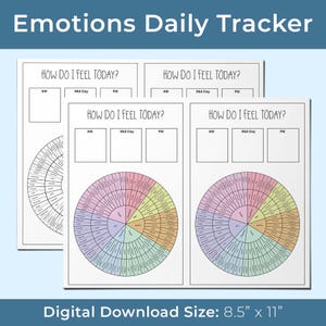 Daily Emotion Tracker for Adult Emotion Wheel Daily Check in for ...