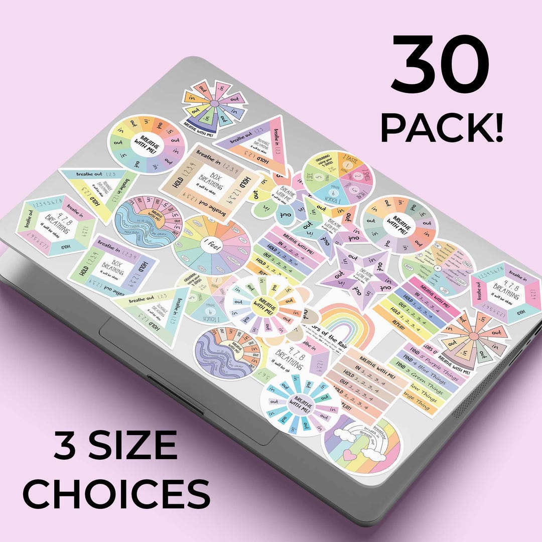 Classroom Breathing Mega Sticker Pack Activity Sticker Set for Calm ...