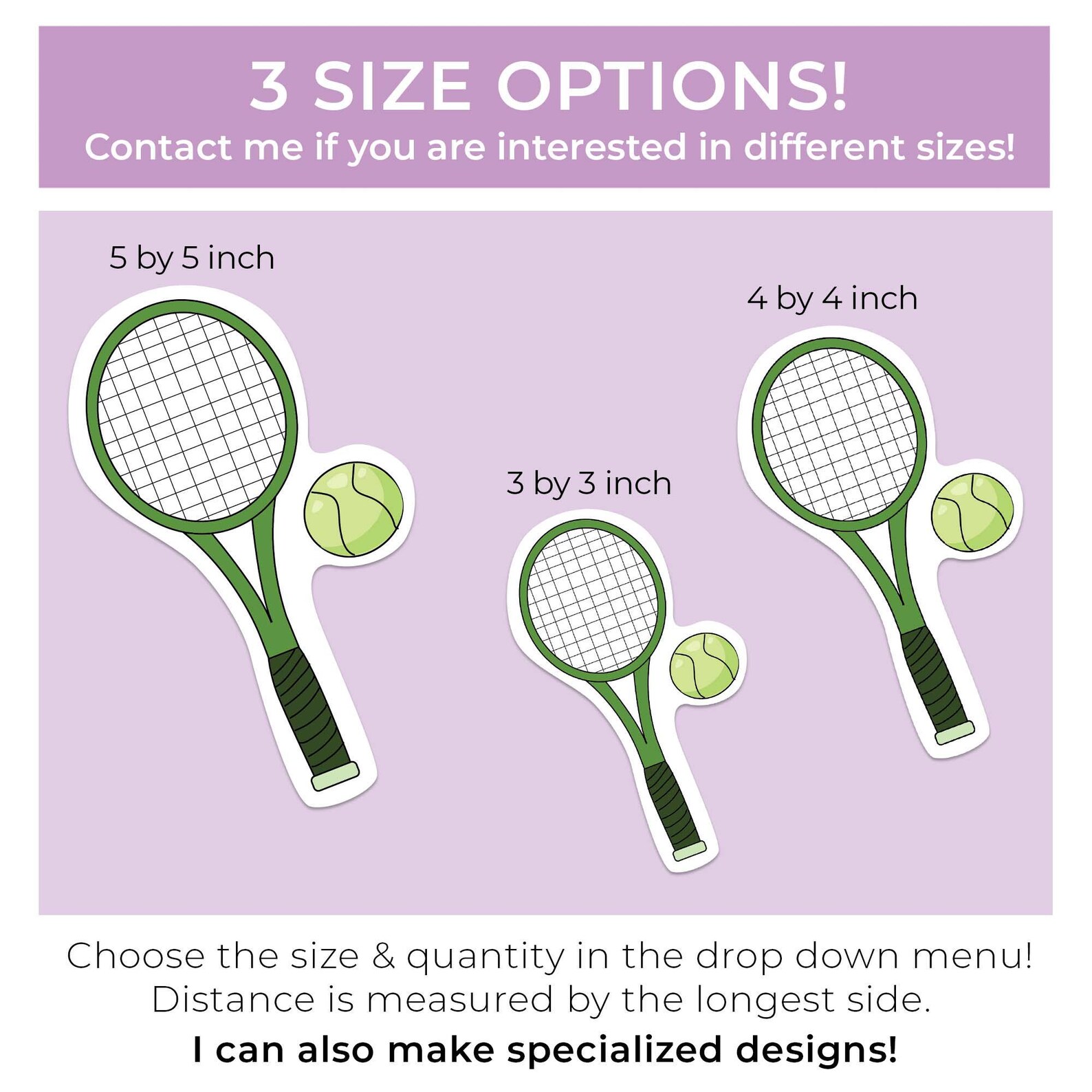 Tennis Racket Sticker Tennis Mom Gift Idea Match Day Tennis Accessory ...