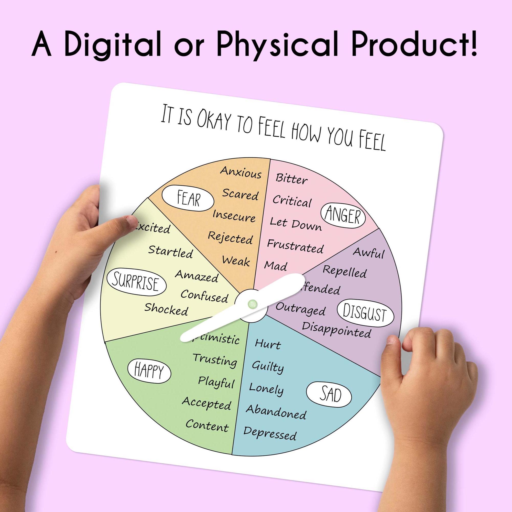 Homeschool Feeling Wheel for Grounding Feeling School Therapist Tool ...