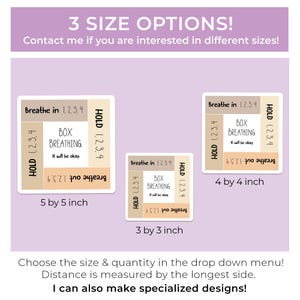 Box Breathing Decal for Self-care Gift Box Sticker for Stress Relief ...