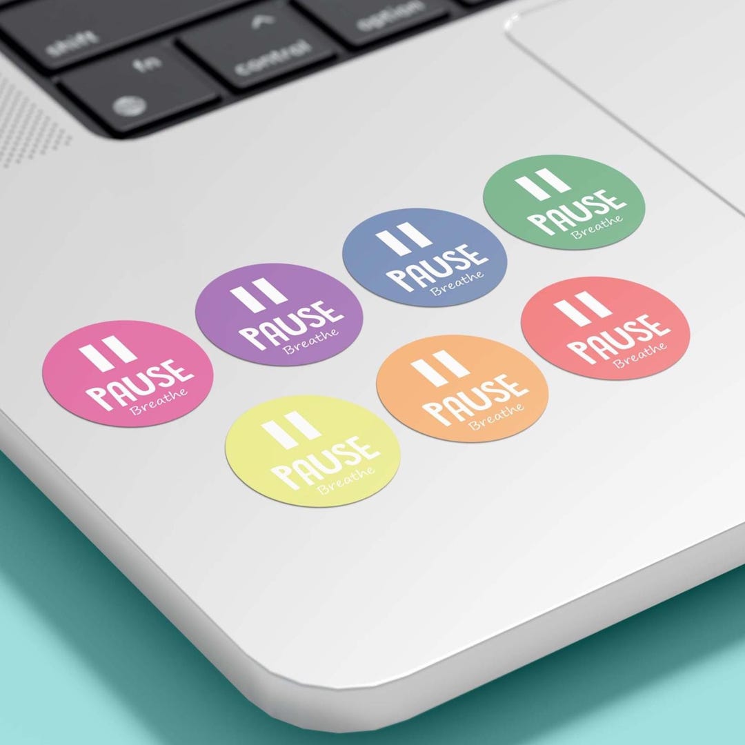 Pause Sticker for Therapy Mindful Breathing Tool for Kid Anxiety ...