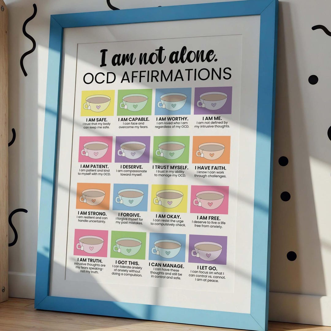 Ocd Therapy Poster Mental Health Affirmation Art Office Decor Support ...