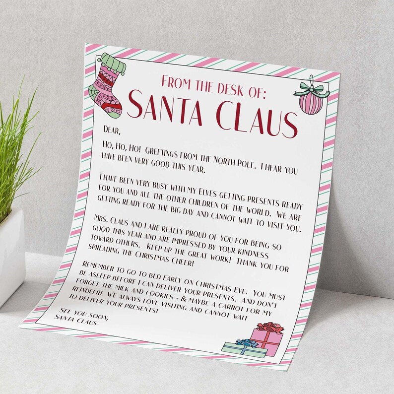 Personalize Letter From Santa Editable Canva Template Santa Letter ...
