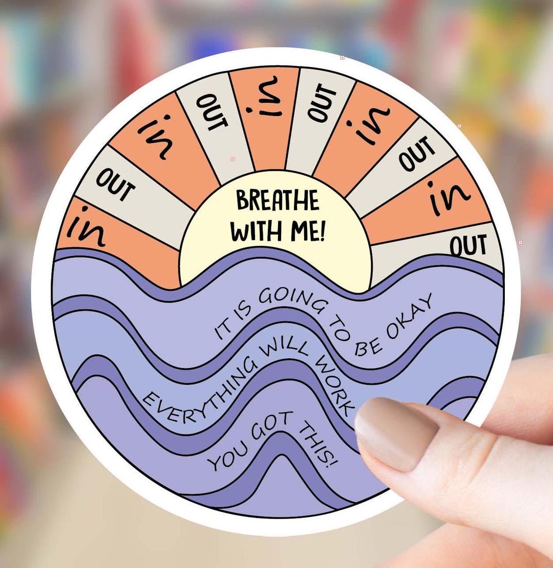 Sunset on Ocean Breathing Sticker for Stress Management Tool for Self ...