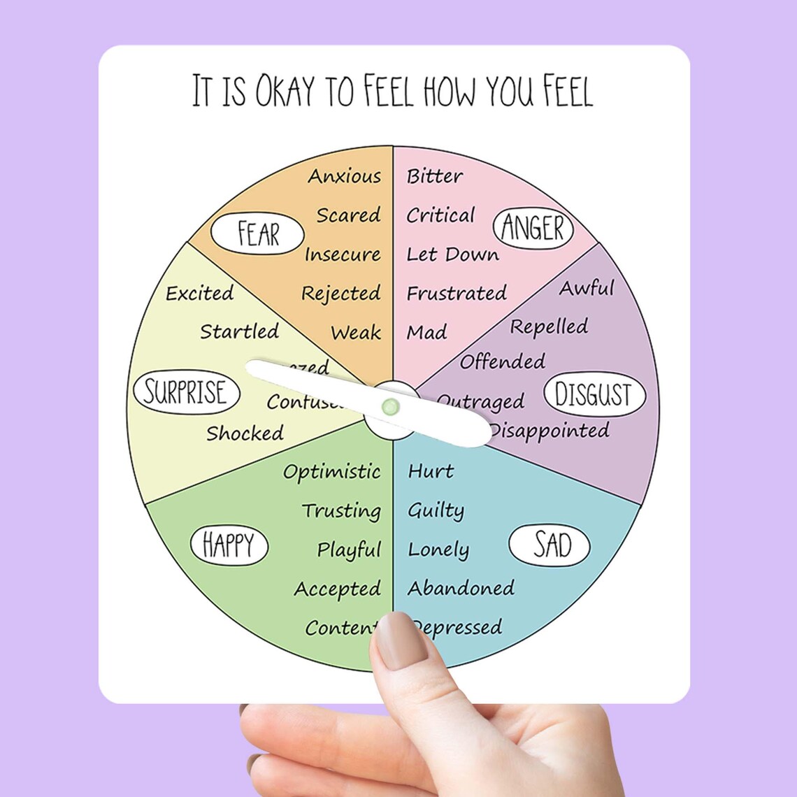 Feeling Wheel Spinner for Classroom Calm Center Idea for Montessori ...