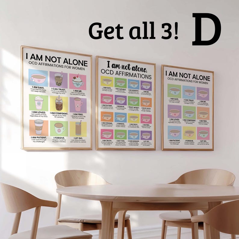 OCD Poster Bundle for OCD Printable Affirmation Positive Gift for Her ...