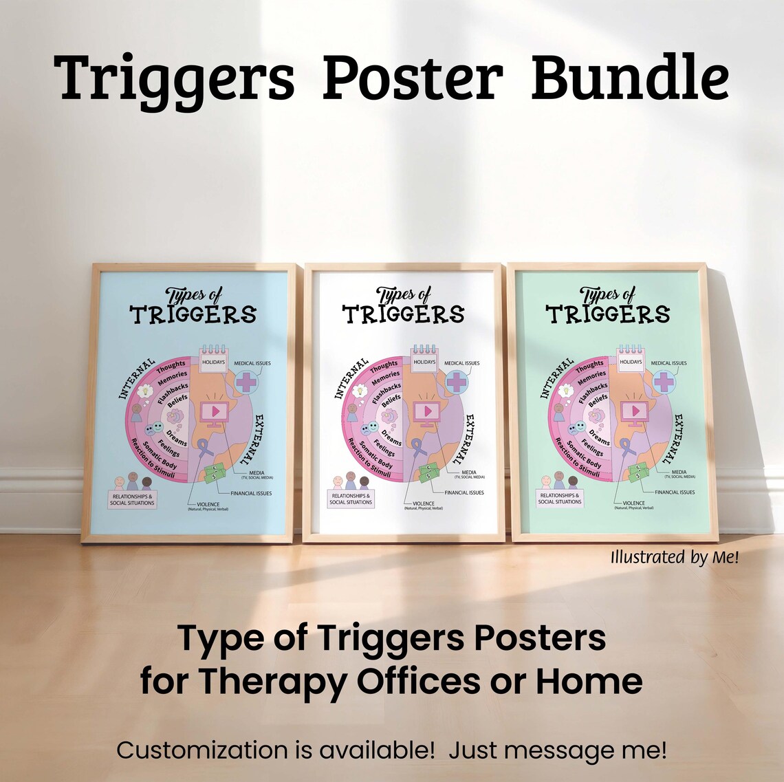 CPTSD Teen Trigger Poster Bundle for School Therapist Office Wall Decor ...