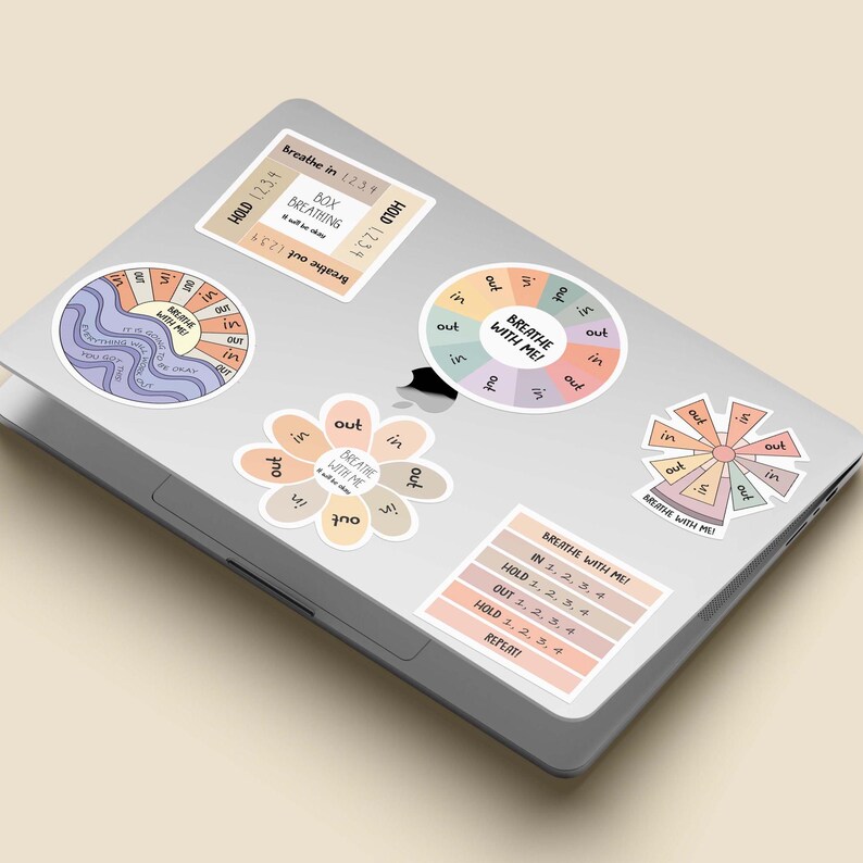 Calming Breath Sticker Set for Teen Deep Breathing Sticker for Child ...