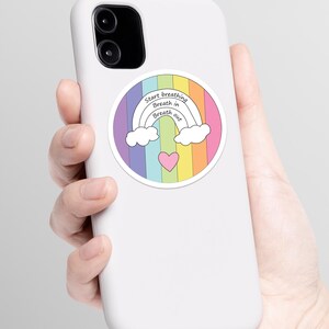 Rainbow Breathe Sticker for Kid Breathing Method Vinyl Sticker ...