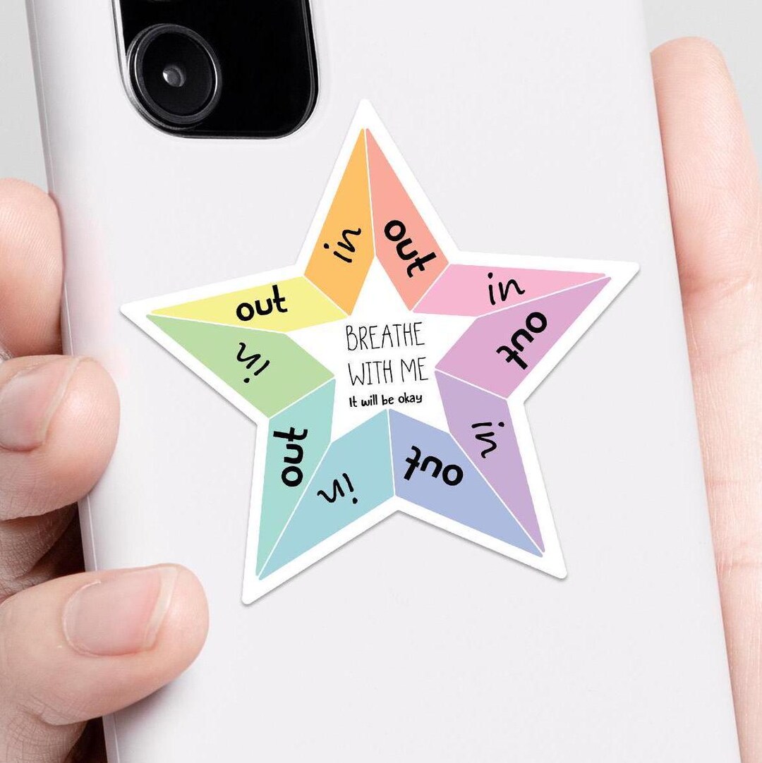 Mindfulness Vinyl Sticker Teen Anxiety Relief Tool Breathing Reminder ...