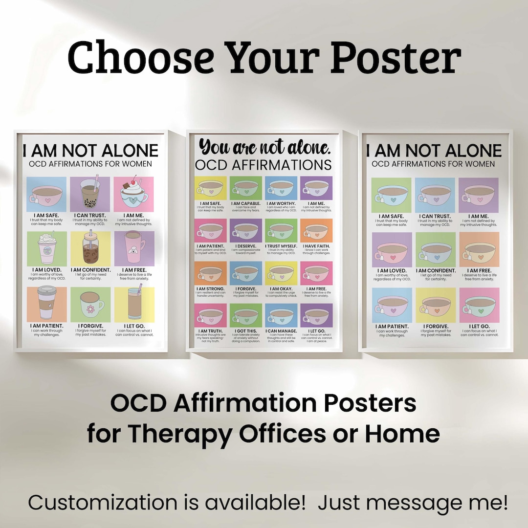 OCD Poster Bundle for OCD Printable Affirmation Positive Gift for Her ...