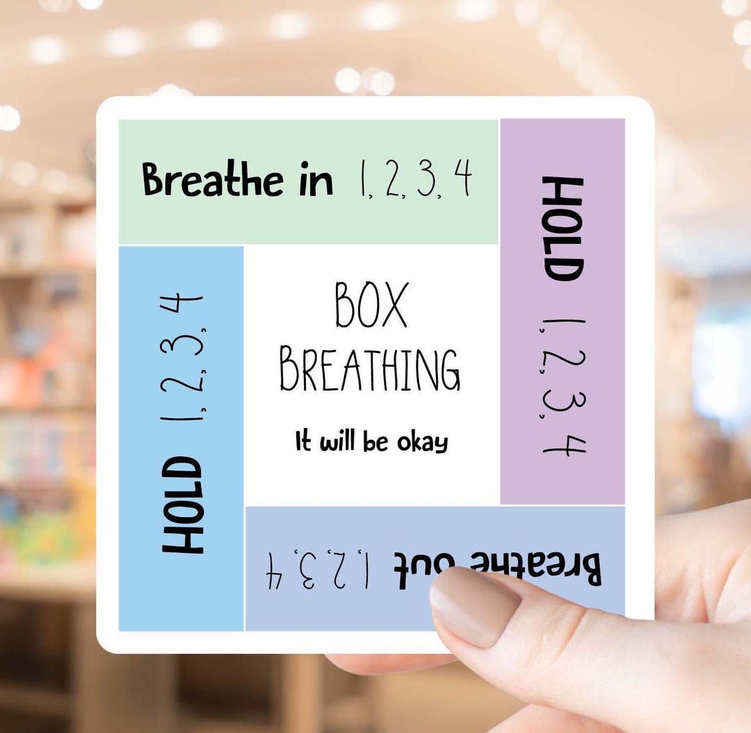 Box Breathing Sticker Therapy Office Anxiety Management Stress Relief ...