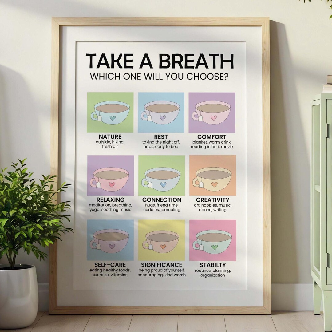 Therapist Office Mindfulness Poster of Teacup Affirmation Printable for ...