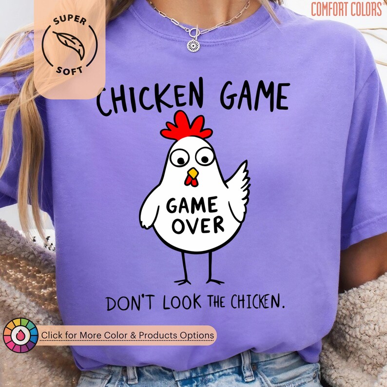 Funny Chicken Game Over T-shirt for Men Women, Chicken Humor Tee Shirt ...