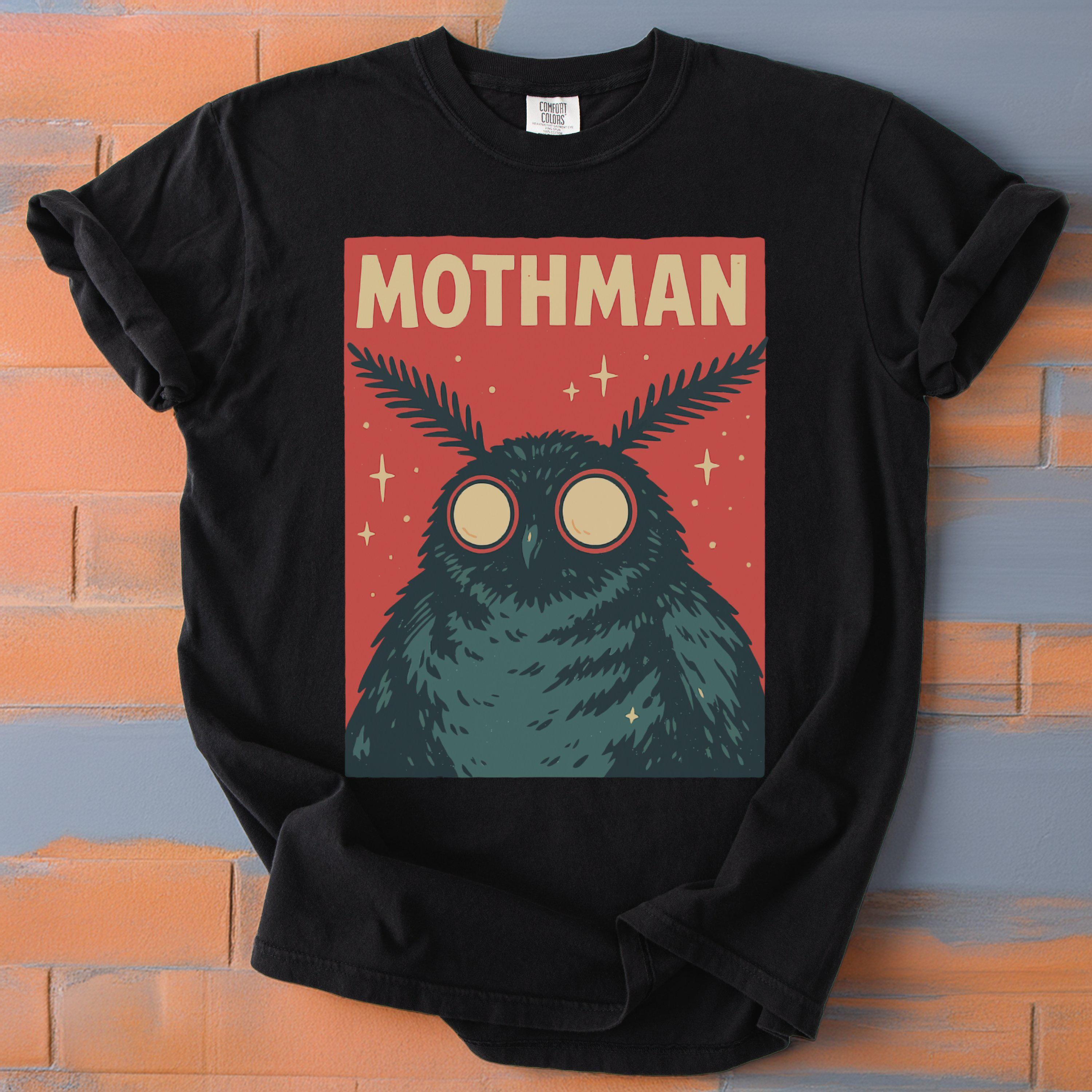 Mothman T-shirt: Retro Red Poster, Cryptidcore Tee - Etsy