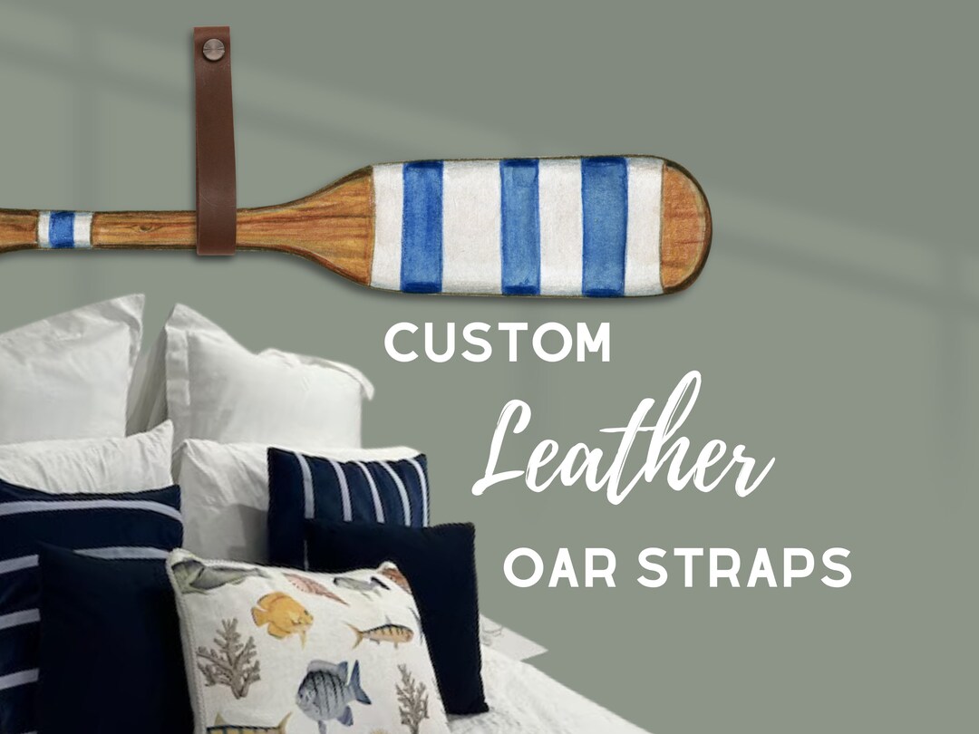 Custom Leather Hanging Oar Wall Decor Horizontal Paddle Display ...