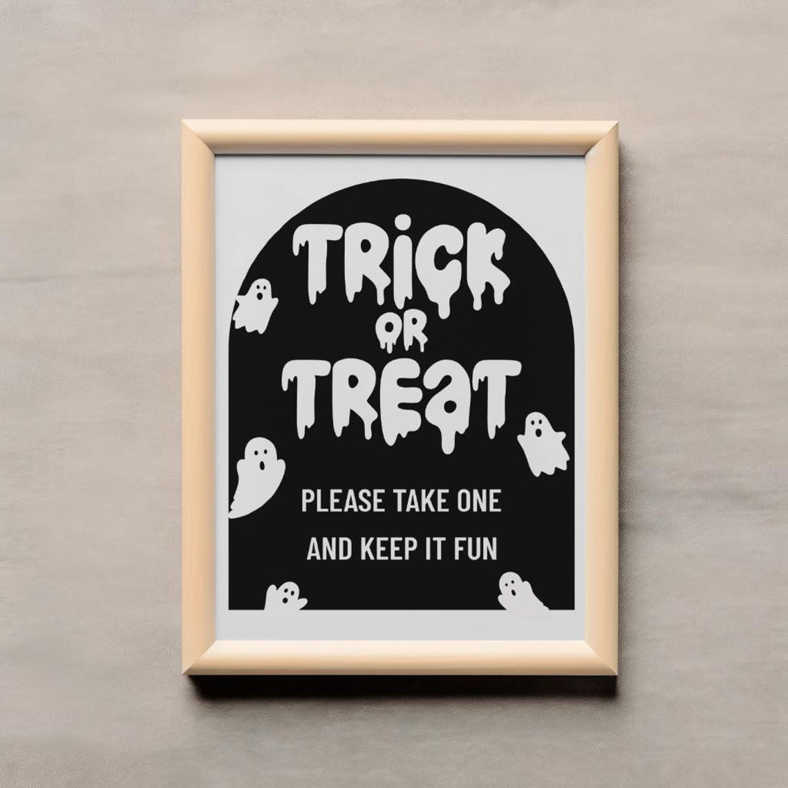 Trick or Treat Sign, Candy Table Sign, Halloween Sign, Halloween Lolly ...