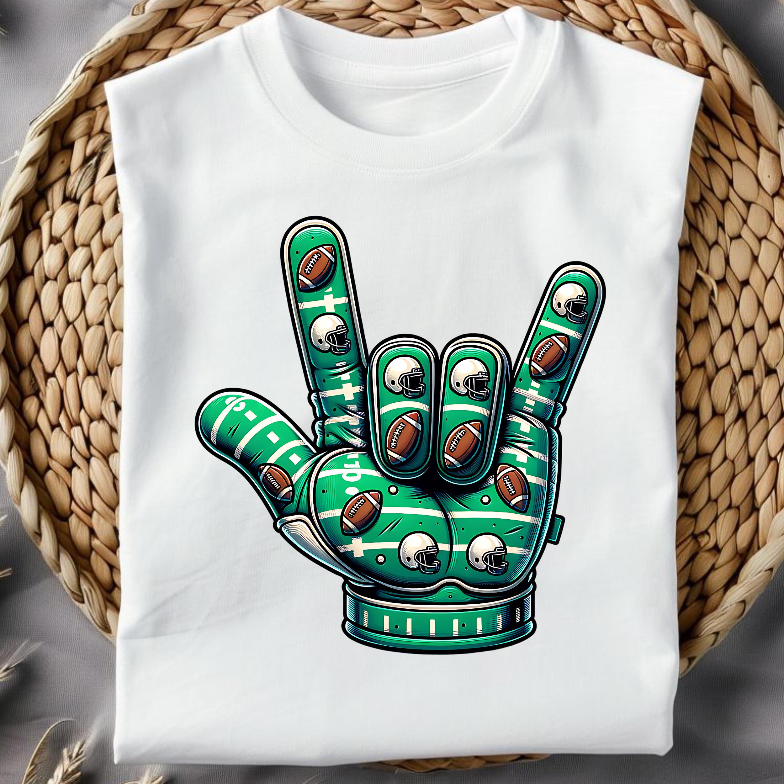 Football ASL I Love You Hand Sign PNG, Asl Hand, Asl Sublimation ...