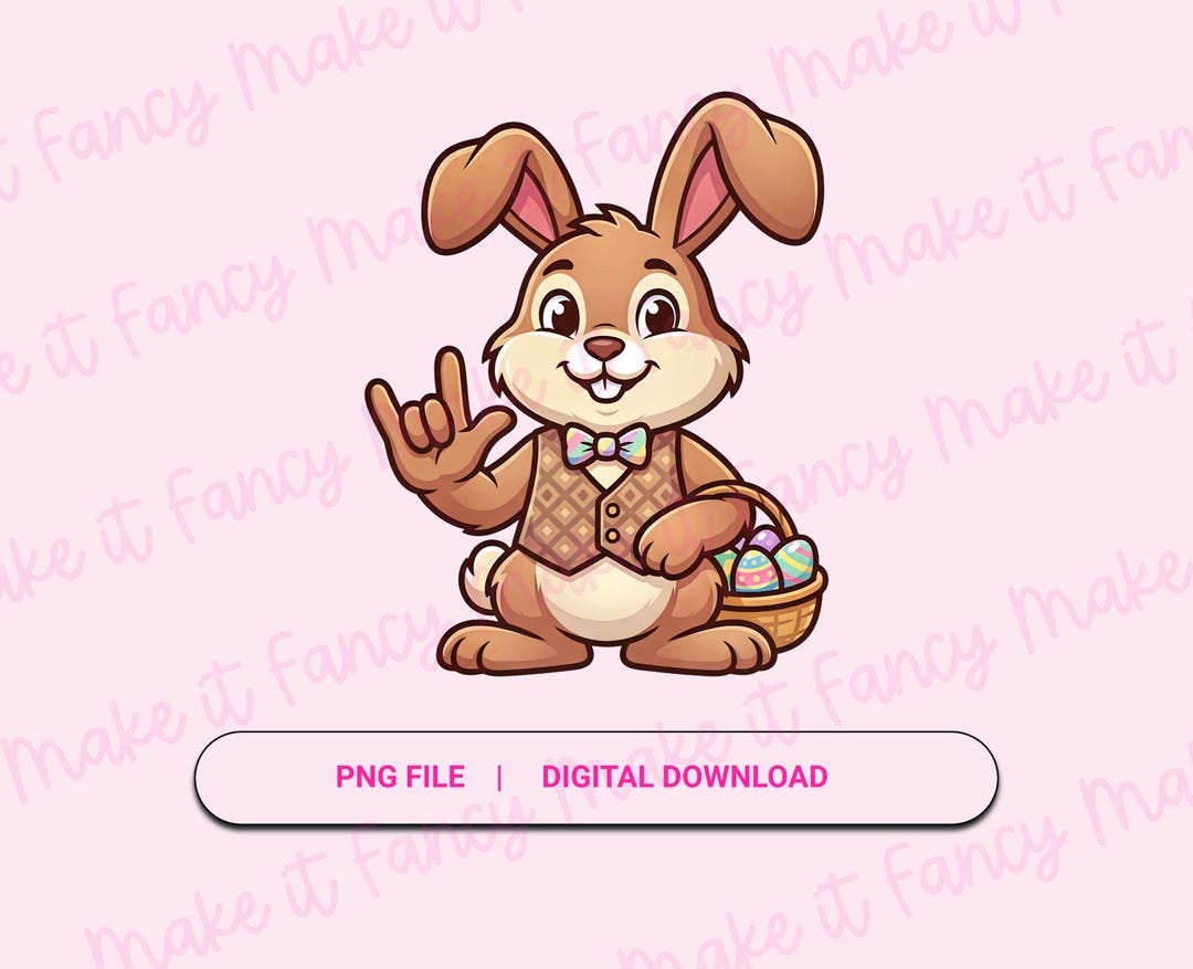 ASL Easter Bunny Signing I Love You PNG, Asl Easter Rabbit Clipart ...