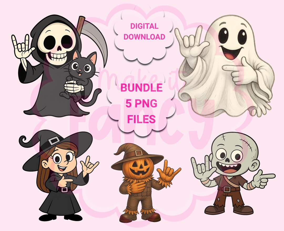 ASL PNG Designs, ASL Halloween Png, American Sign Language, Deaf Hard ...