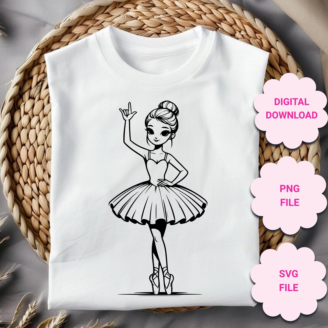 Ballerina Clipart SVG, ASL Ballerina PNG, American Sign Language, Asl ...