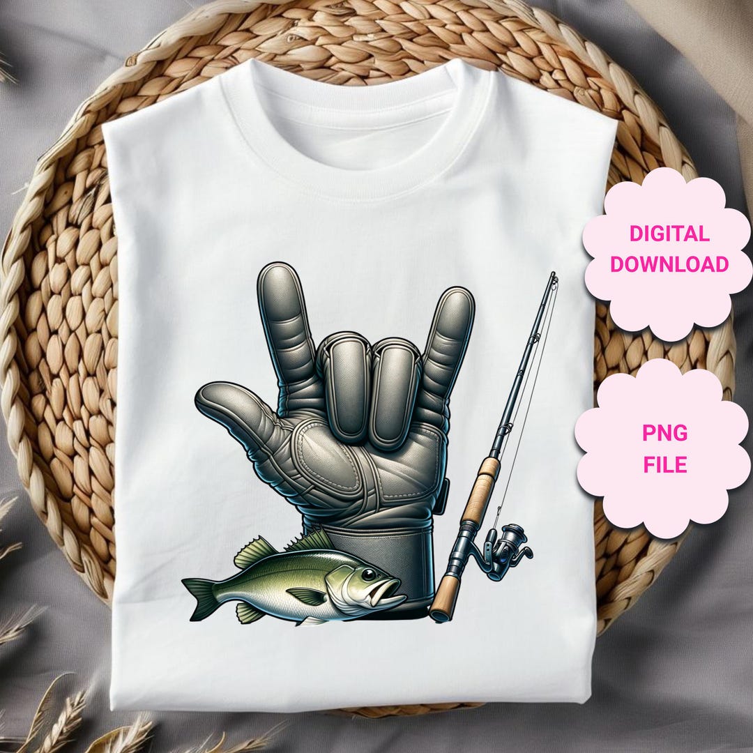 Fishing Dad PNG, Fishing ASL I Love You Hand Sign Png, ASL Fishing ...