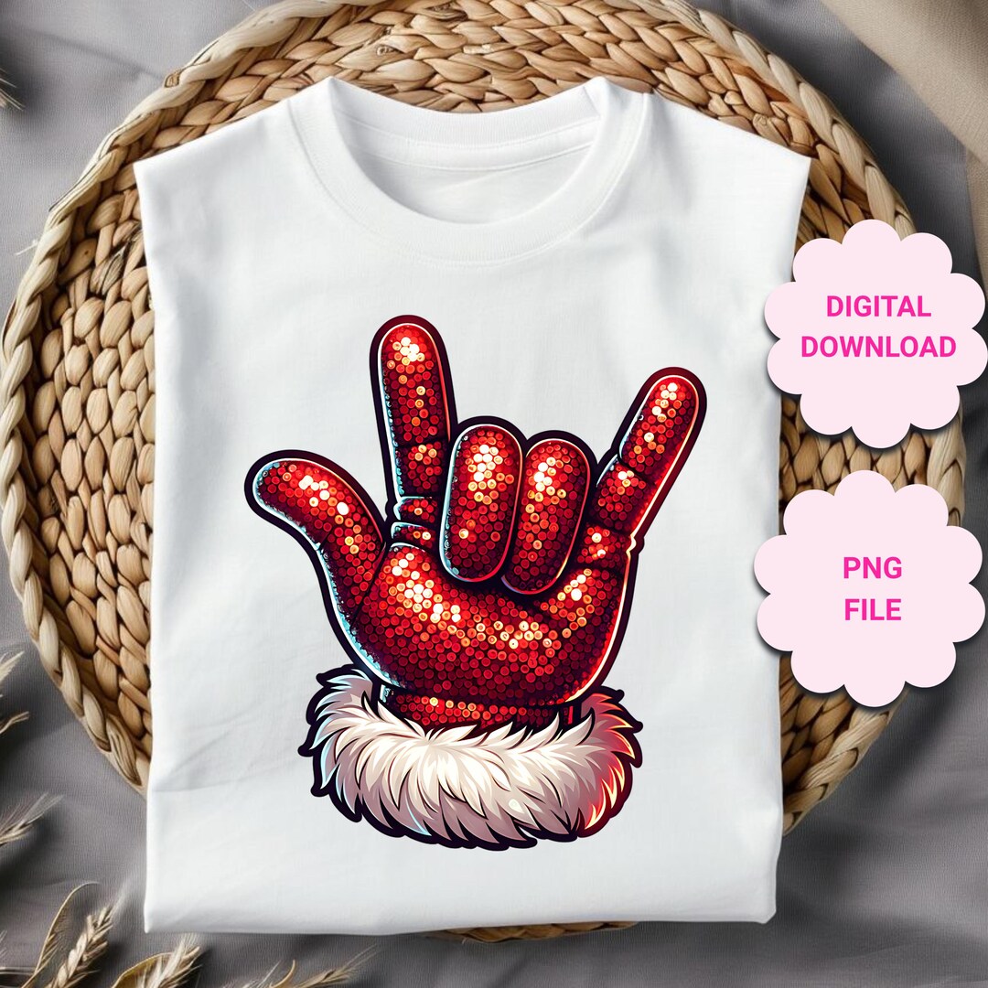 ASL I Love You Hand Sign PNG, Christmas ASL I Love You Hand Sign ...