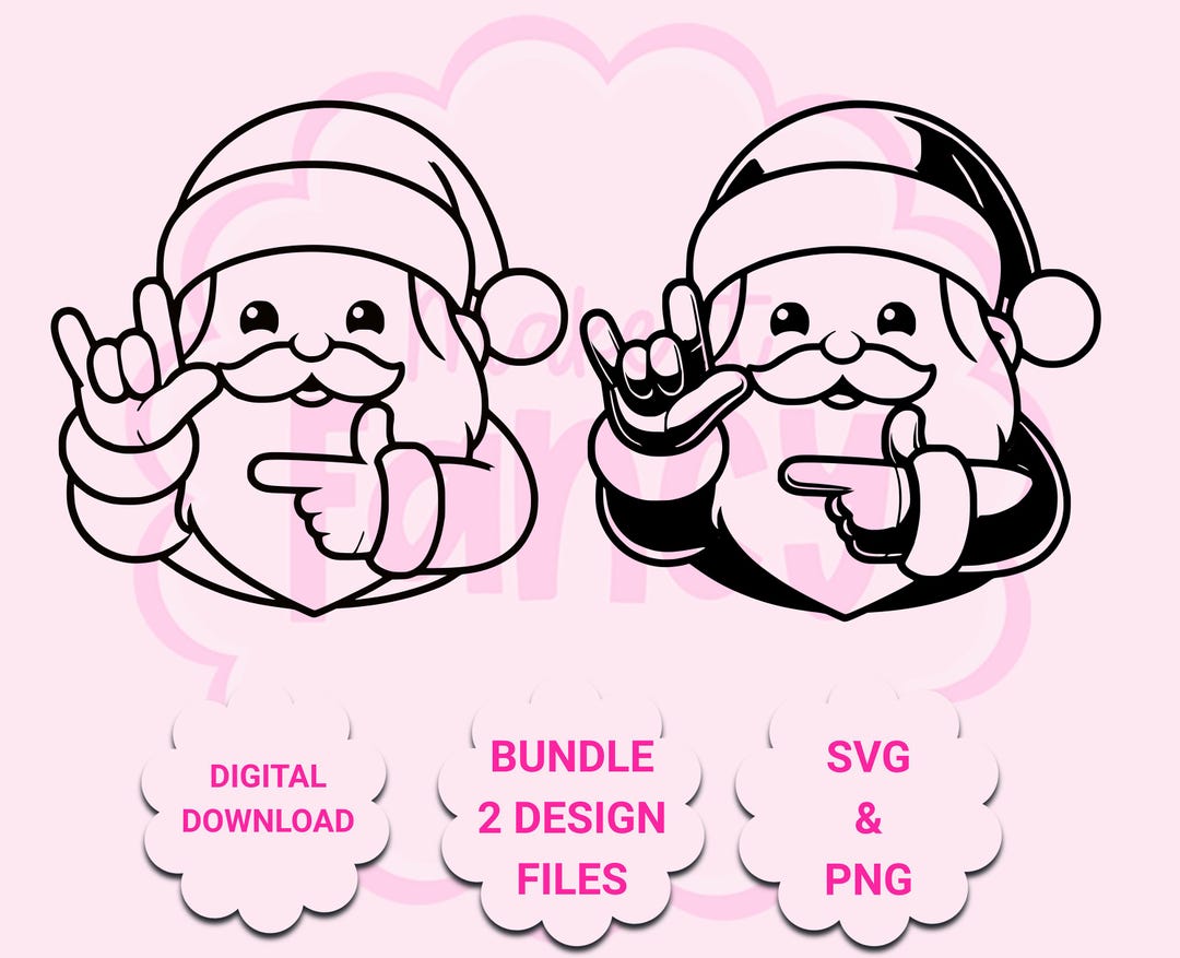 ASL Santa Claus SVG, ASL Santa Png, Santa Claus Clipart, Christmas ...