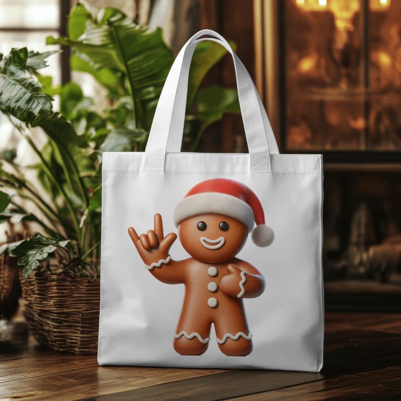 Christmas Gingerbread Man Clipart, ASL Gingerbread Man PNG, ASL I Love ...