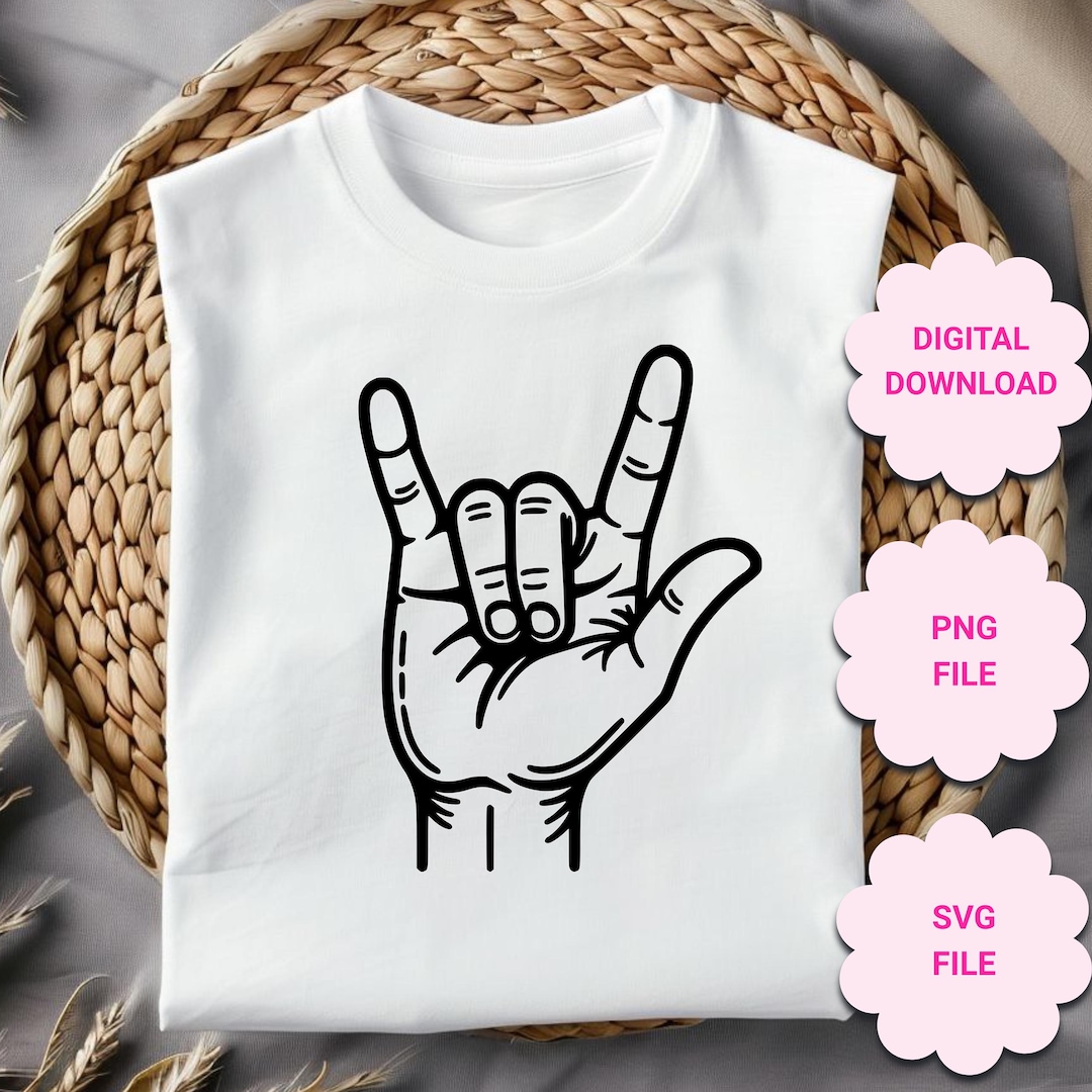 ASL I Love You Hand Sign SVG and PNG, American Sign Language, Asl Ily ...