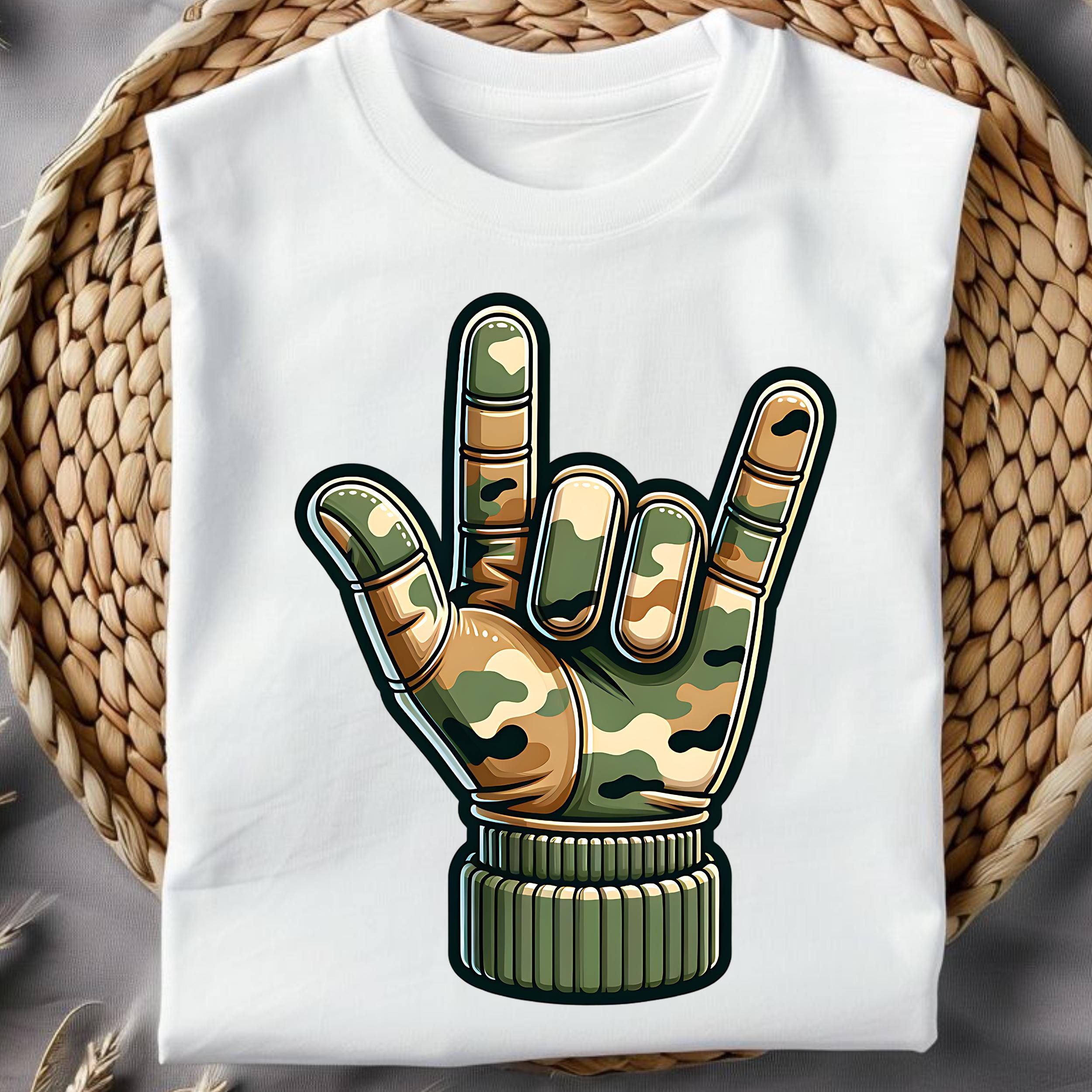 Camo ASL I Love You Hand Sign PNG, Asl Hand, Camo ASL Sublimation ...