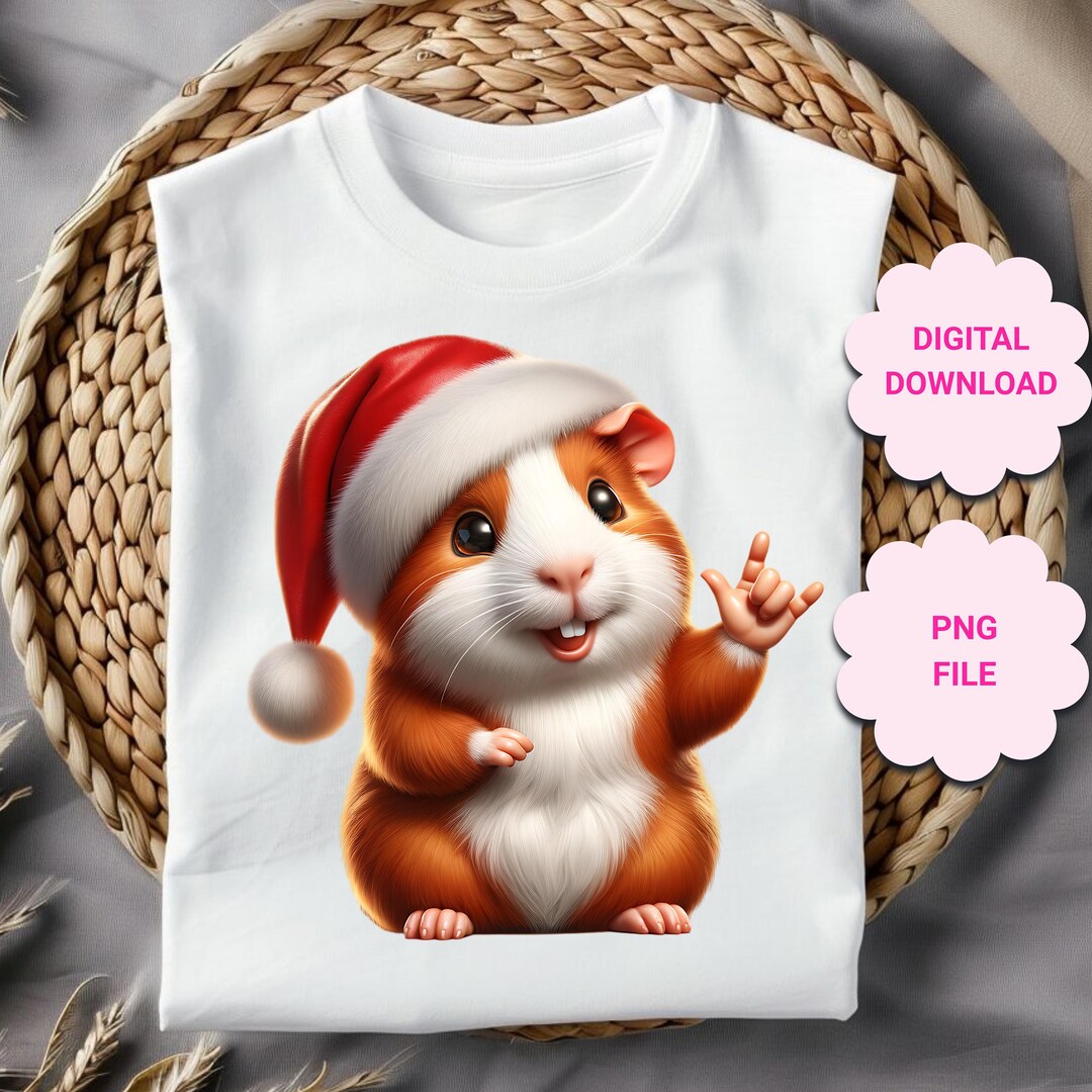 Christmas Guinea Pig Clipart, ASL Guinea Pig PNG, ASL I Love You Png ...