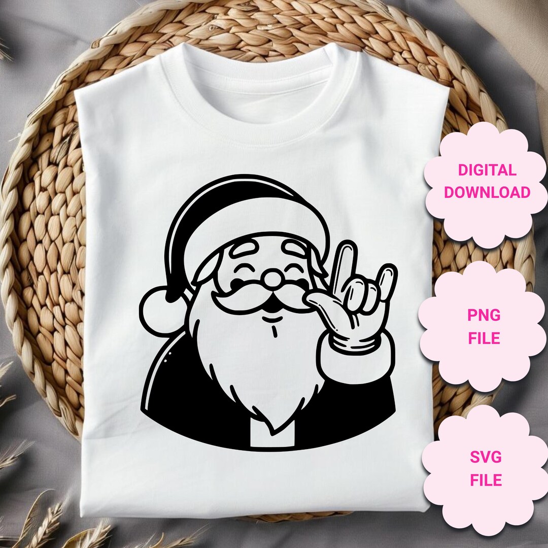 ASL Santa Claus SVG, ASL Santa Png, Santa Claus Clipart, Christmas ...