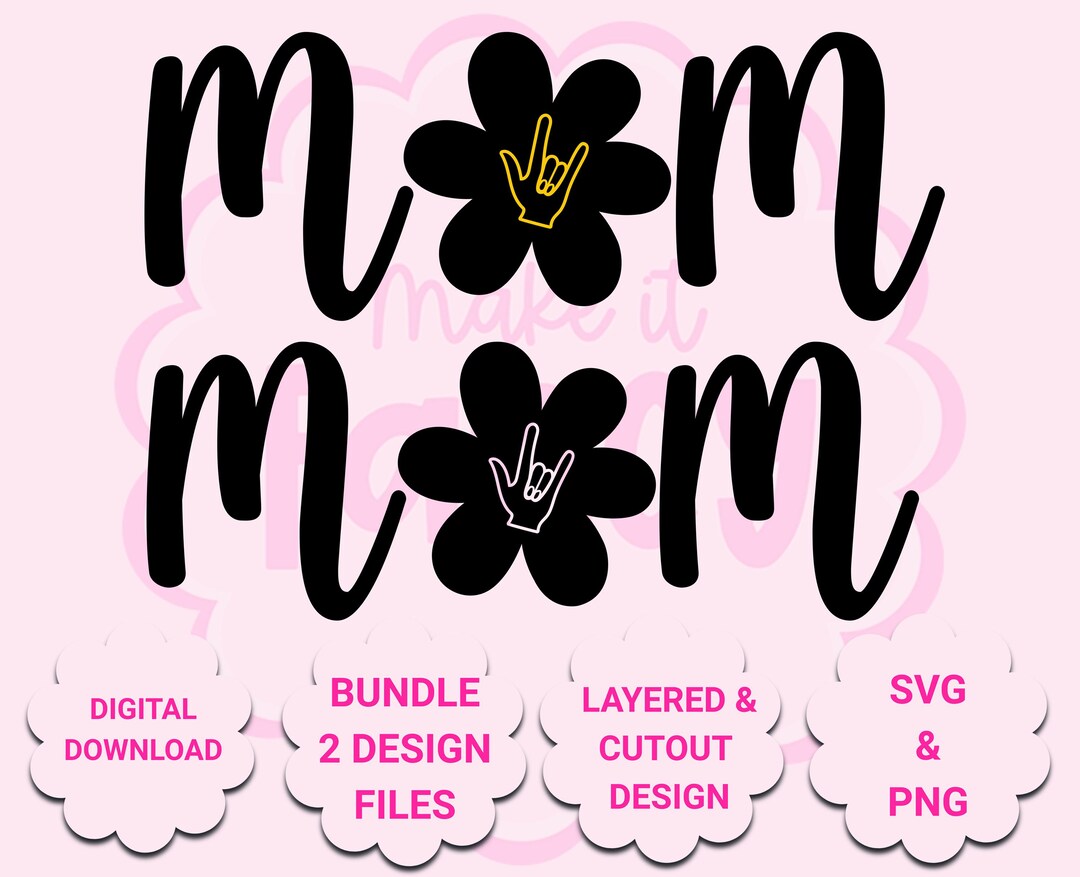 ASL I Love You Hand Sign SVG PNG, Deaf Mother's Day Svg Png, Deaf Sign ...