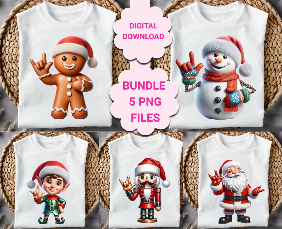 ASL PNG Designs, ASL Christmas Png, American Sign Language, Deaf Hard ...