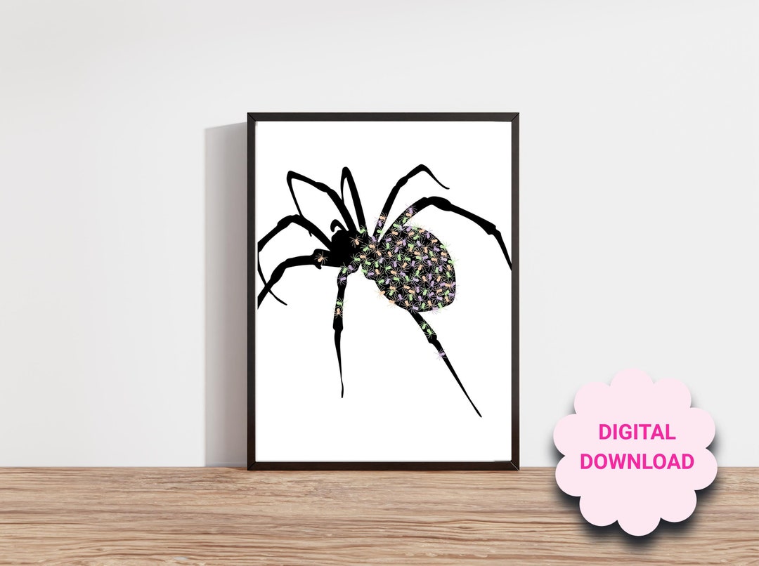 Spider Digital Art, Creepy Crawly Wall Art, Instant Download, Printable ...