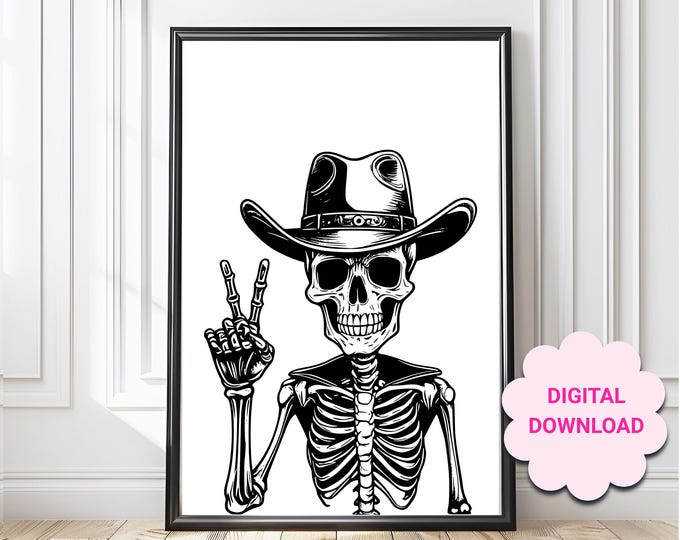 Cowboy Skeleton | Western Skeleton | Skeleton Decor | Halloween Horse ...