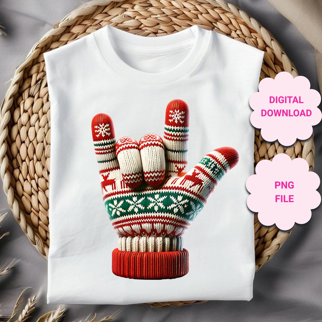 ASL I Love You Hand Sign PNG, Christmas ASL Hand Sign Clipart, American ...