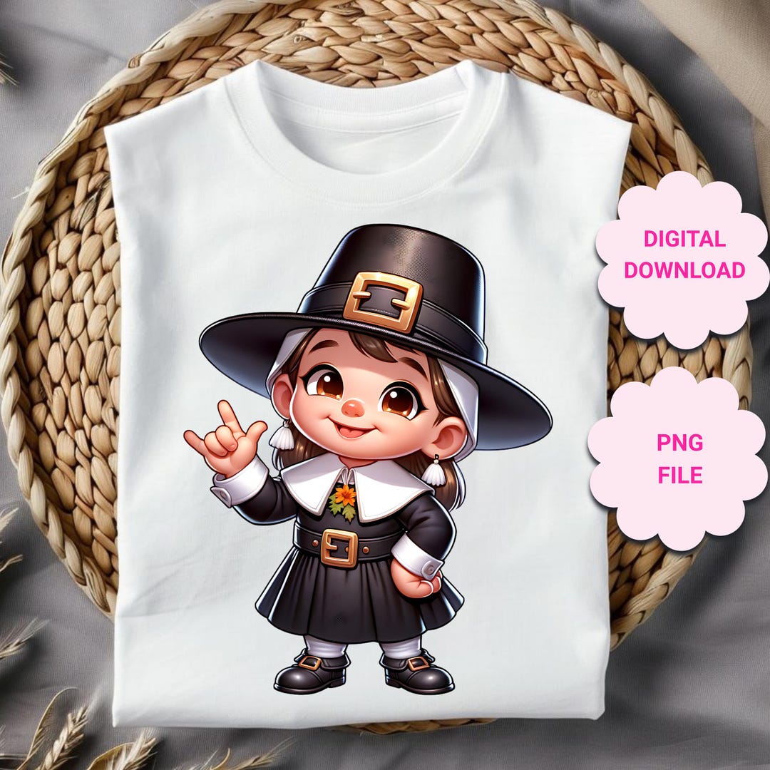Thanksgiving Pilgrim Clipart PNG, Pilgrim Girl Png, Pilgrim Clipart ...