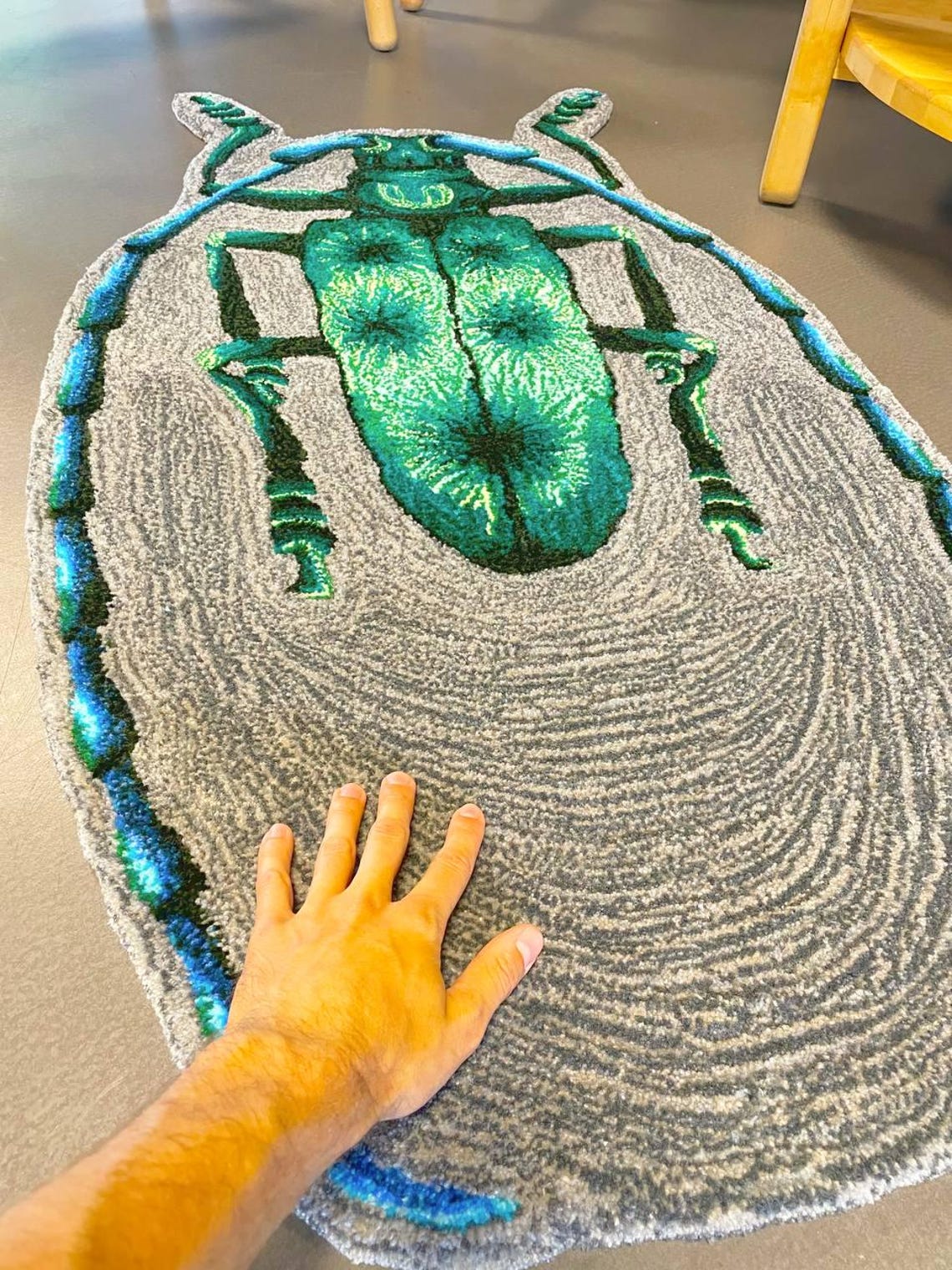 Green Cerambycidae Rug Carpet Wallart Textile Decor Bugsrugs Insect - Etsy