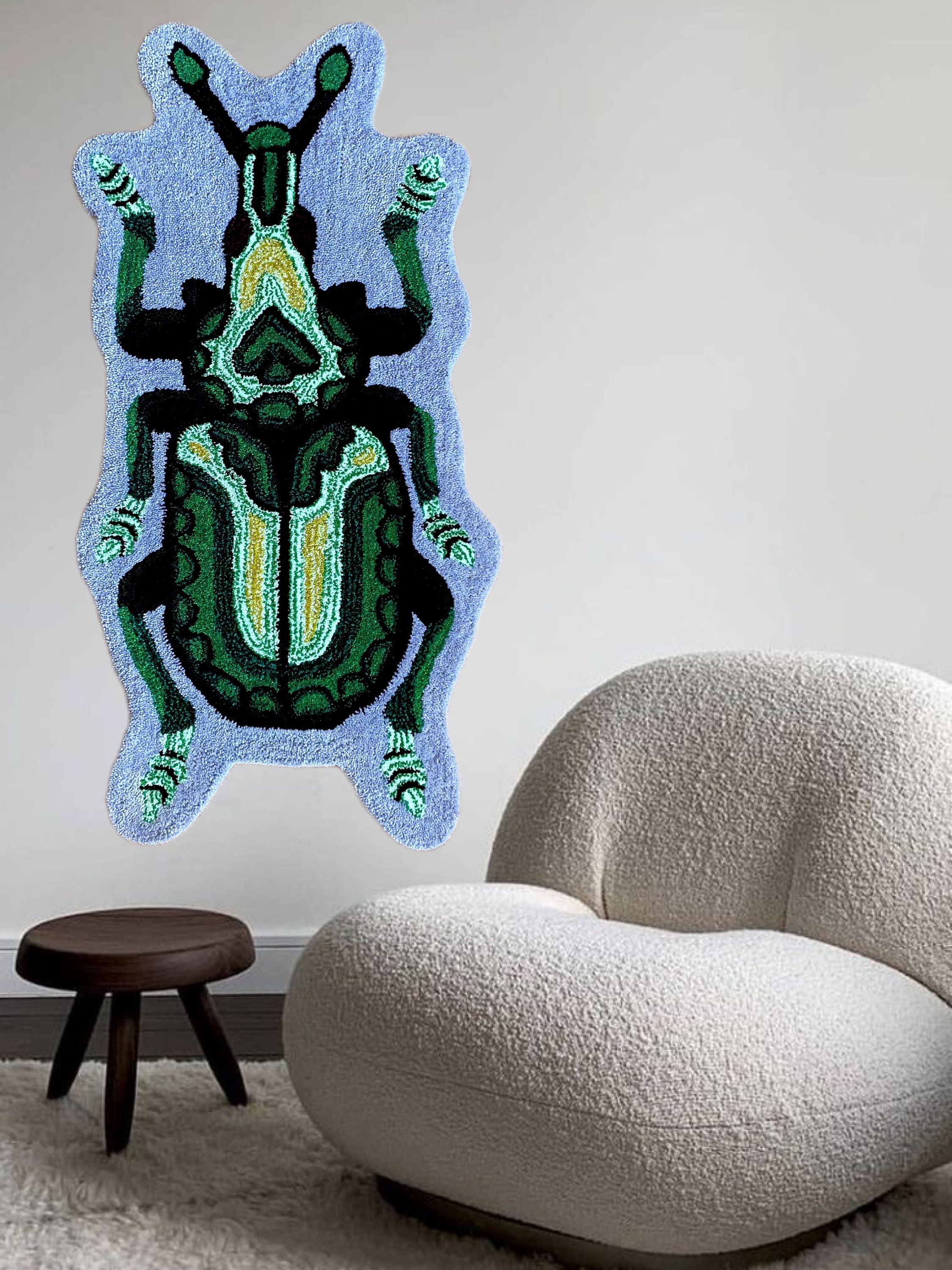 Bugs Beetle Insects Moss Rugs Carpets Omkarugs Bugtoys Bugsart - Etsy