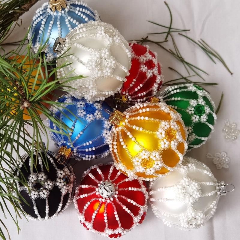 Glass Bead Ornaments - Etsy