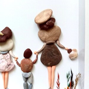 Pebble Art Family of Four, Pebble Art Painting, Personalised Photo ...