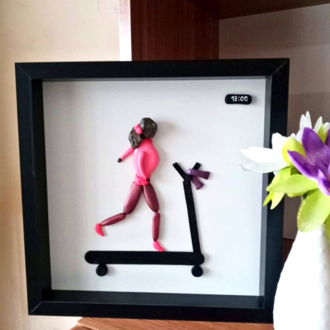 Pebble Art Running, Personalized Fitness Frame,tranier Painting, Gym ...