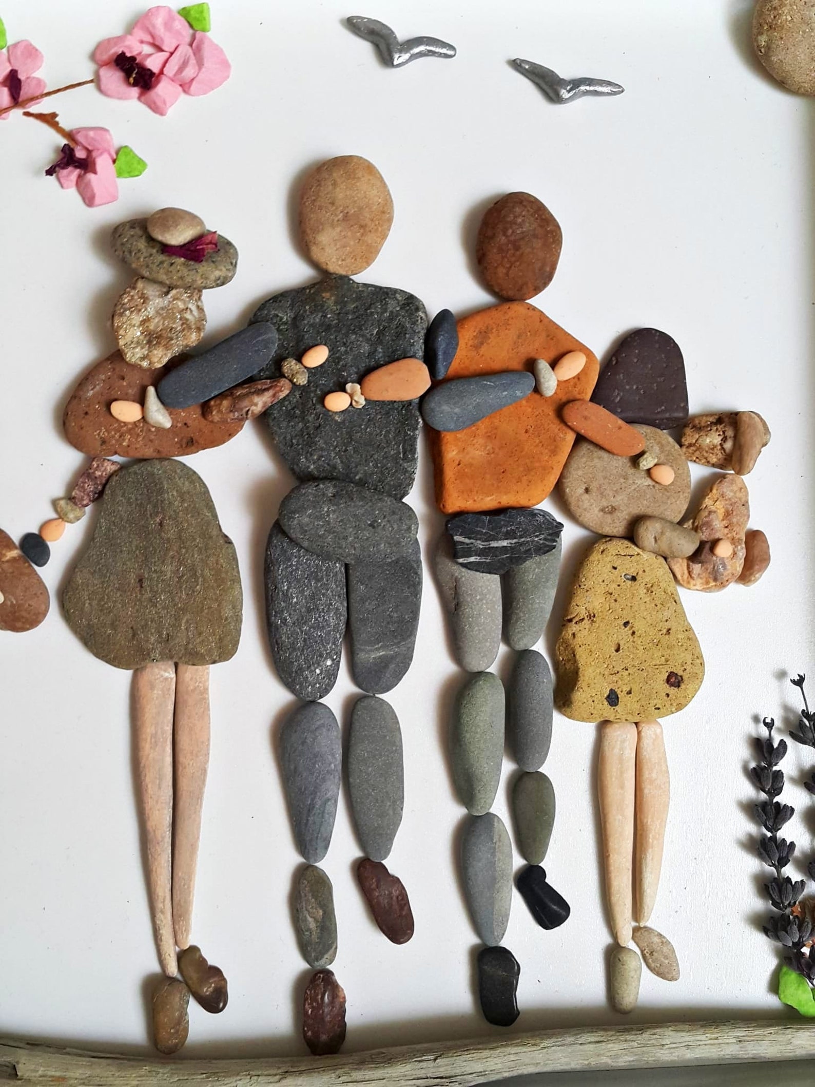 Family Pebble Painting Pebble People Rock Art Paintings - Etsy