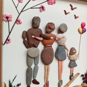 Pebble Art Family,family Tree, Custom Portrait, Gift for Couple ...