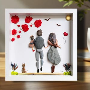 Handmade Natural Stone Art, Pebble Family Portrait, Personalized Family ...