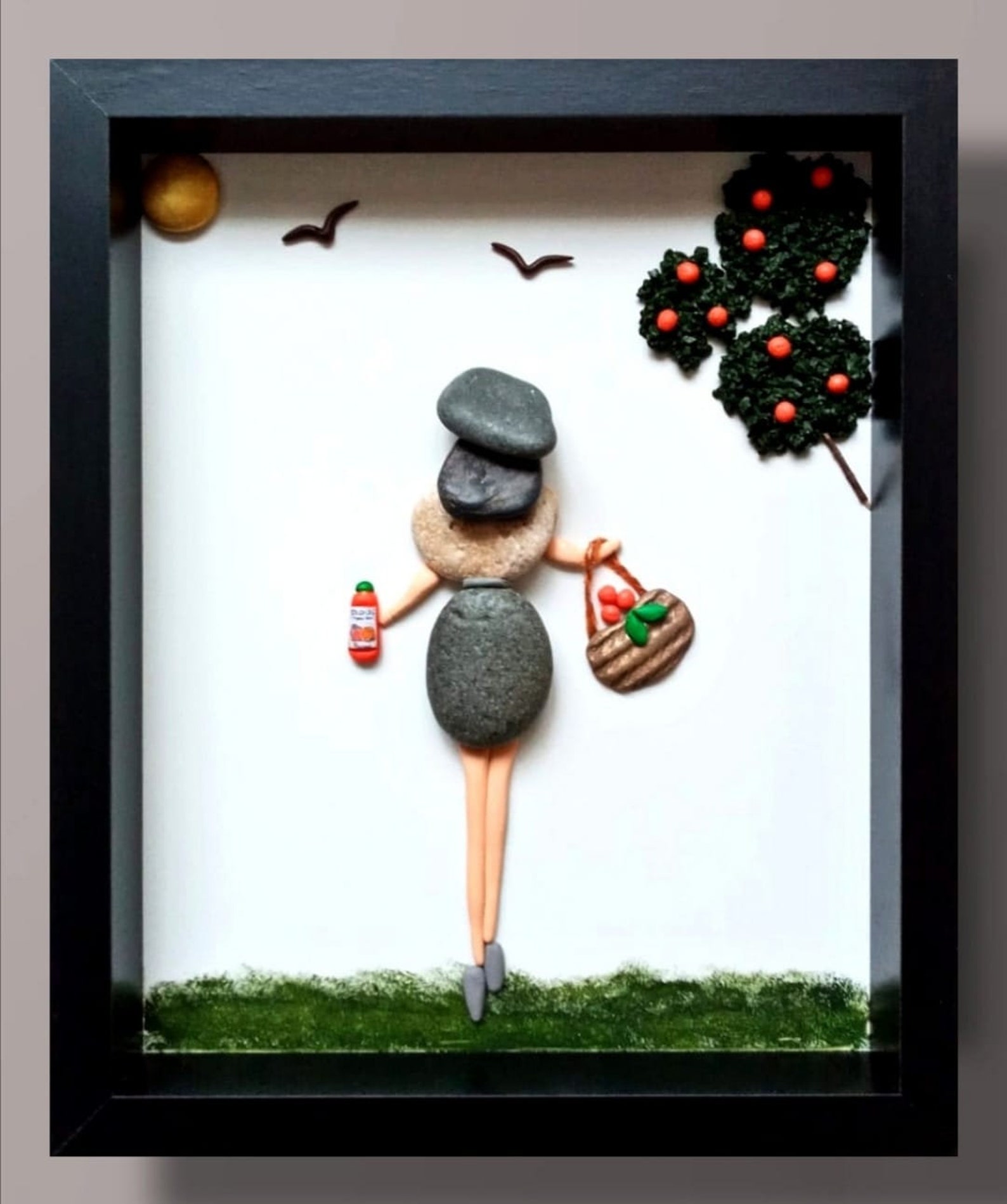 Pebble Artwork Fruit Basket Kitchen Wall Decoration Home - Etsy