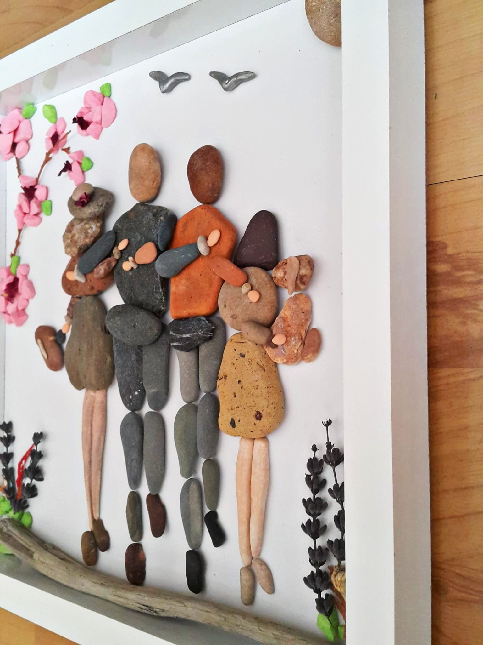 Family Pebble Painting, Pebble People, Rock Art Paintings, Family of 4 ...